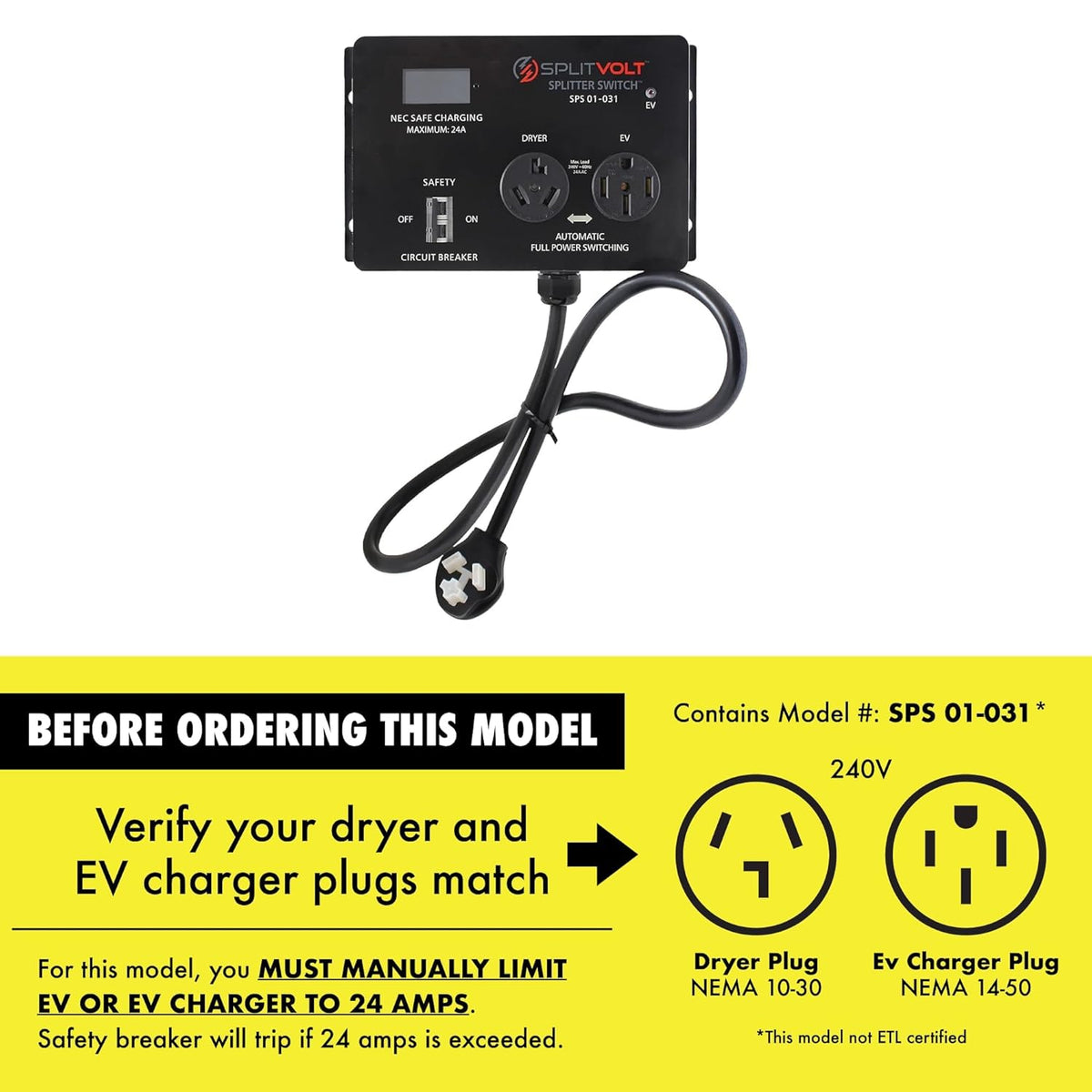 Appliance Power Switch Manual Splitter Switch With Built-in Breaker - 4 ...