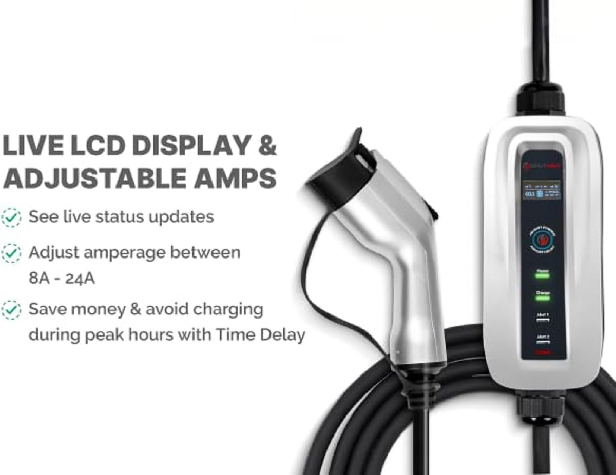Adjustable up to 40 Amps - EV Charger (240v, 26 ft Cable, NEMA 14-50 ...